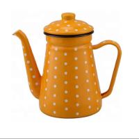 China Eco Friendly Classic Saudi Type Enamel Tea Pot Water Kettles Custom Decal Design for sale
