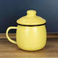 China 350ml Enamelware Lovely Enamel Mugs Belly Shape Coffee Milk Mug Lightweight Design for sale