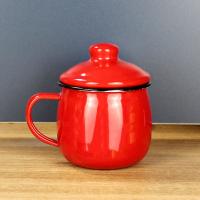 China 350ml Enamelware Lovely Enamel Mugs Belly Shape Coffee Milk Mug Lightweight Design for sale