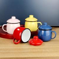China 350ml Enamelware Lovely Enamel Mugs Belly Shape Coffee Milk Mug Lightweight Design for sale