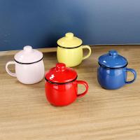 China 350ml Enamelware Lovely Enamel Mugs Belly Shape Coffee Milk Mug Lightweight Design for sale