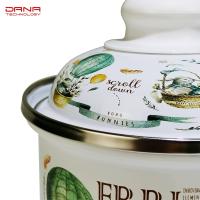 China Customized Color Round Enamel Noodle Pot Capacity 1000ml 1450ml 2650ml Instant Noodle Cooking Pot Featuring Custom Decal for sale