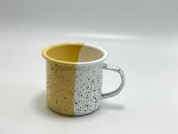 China Thickness 05mm Carbon Steel Enamel Plate Bowl Mug Set Dinnerware Set Marble Speckle Coating Lightweight for sale