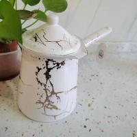 China Flower Theme Classic Saudi Arabia Style 3 PCS Coffee Warmer with Lid and Enamel Handle for sale