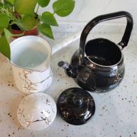 China Flower Theme Classic Saudi Arabia Style 3 PCS Coffee Warmer with Lid and Enamel Handle for sale