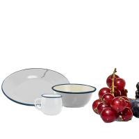 China Metal Enamel Coating Food Dish Plate Dinnerware Plate For Various Cuisines EU FDA for sale