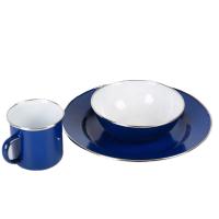 China Flower Theme Cast Iron Enamel Tableware 10 Inch Dinner Plate 20cm 22cm 24cm 27cm 18cm for sale