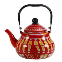 China Custom Shape Enamel Whistling Tea Kettle Teapot with 304 Stainless Steel Rolled Edge Rim for sale