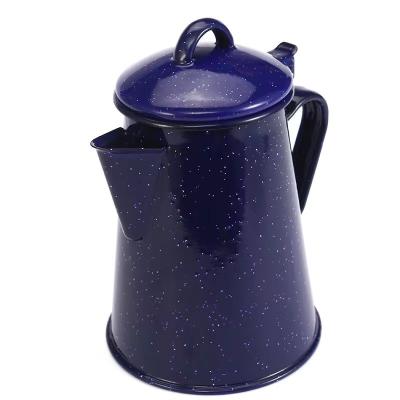 China 80000pieces per year porcelain multi capacity enamel kettle teapot coffee pot white dot water kettle ideal for commercial for sale