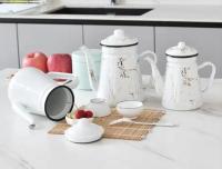 China Daily Eco-Friendly Multi Capacity Enamel Kettles Classic Design Teapot Coffee Pot Water Kettle Great for Home and Office for sale