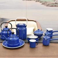 China Customized Color Enamel Kettle Classic Saudi Type Enamel Coating Double Coating Teapot for sale