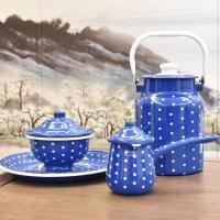 China Customized Color Enamel Kettle Classic Saudi Type Enamel Coating Double Coating Teapot for sale