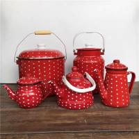 China Customized Color Enamel Kettle Classic Saudi Type Enamel Coating Double Coating Teapot for sale
