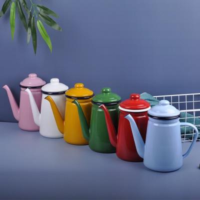 China Eco Friendly Enamel Teapot Sets Hot Water Kettles With Cover And Handle OEM Size for sale