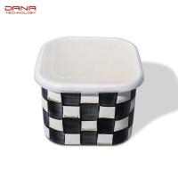 China Health Care Hygienic Enamel Square Mini Milk Noodle Mug Pot 1.45L 2.65L Cooking Tool for sale