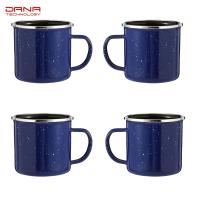 China Lightweight Handmade Enamel Metal Drink Cup Enamel Camping Mugs Convenient for sale