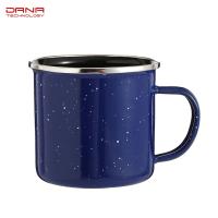 China Lightweight Handmade Enamel Metal Drink Cup Enamel Camping Mugs Convenient for sale