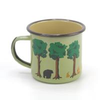 China Enamel Coating Double Coating 0.5mm Thickness 16oz Travel Mug with Handle Custom Logo Print Coffee Tea Cups Outdoor for sale