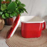 China Enamel Coating Double Coating Cooking Pot 0.6mm Thickness With C Shape Handle for sale