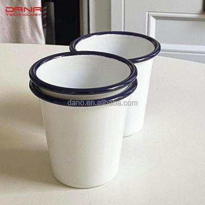 China Steel Rim Enamel Camping Coffee Mug Custom Logo Business Christmas Gifts for sale