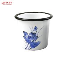China 350ml Enamel Coffee Mug Vintage Customized Logo Sublimation Dishwasher Safe for sale