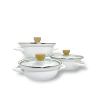 China Glass Lid Enamel Casserole Set Enamel Coating Single Pot 20cm Cooking Pot Hot Pot for sale