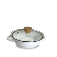 China Glass Lid Enamel Casserole Set Enamel Coating Single Pot 20cm Cooking Pot Hot Pot for sale