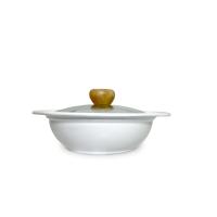 China Glass Lid Enamel Casserole Set Enamel Coating Single Pot 20cm Cooking Pot Hot Pot for sale