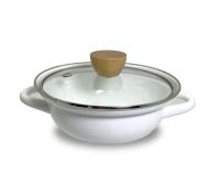 China Glass Lid Enamel Casserole Set Enamel Coating Single Pot 20cm Cooking Pot Hot Pot for sale