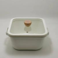 China Customized Color 3.3L Square Cooking Casserole Pot Two Ears Stew Kitchen Soup Hot Pot for sale