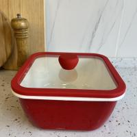 China Customized Color 3.3L Square Cooking Casserole Pot Two Ears Stew Kitchen Soup Hot Pot for sale