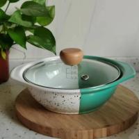 China Handmade Enamel Carbon Steel Casserole Cooking Pot For Food Preparation Customized Color for sale