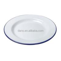 China OEM Flower Theme Enamel Dinnerware Set Breakfast Bread Plate Enamel Camping Plates Set for sale