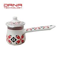 China 0.8mm Thickness Cast Iron Tea Pot Enamel Coating Double Coating Coffee Pot for sale