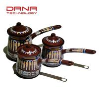 China 0.8mm Thickness Cast Iron Tea Pot Enamel Coating Double Coating Coffee Pot for sale