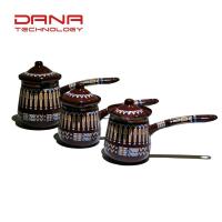 China 0.8mm Thickness Cast Iron Tea Pot Enamel Coating Double Coating Coffee Pot for sale