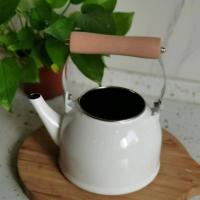 China Customized Color 12L Enamel Kettle Teapot Constructed Using Carbon Steel Iron Type Along with Wooden Handle for sale
