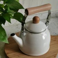 China Customized Color 12L Enamel Kettle Teapot Constructed Using Carbon Steel Iron Type Along with Wooden Handle for sale