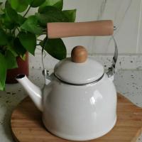 China Customized Color 12L Enamel Kettle Teapot Constructed Using Carbon Steel Iron Type Along with Wooden Handle for sale