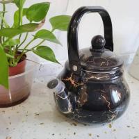 China Handmade Marble Coated Enamel Kettle High Temperature Logo Printing 15 Liter Capacity for sale