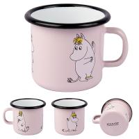China Enamel Coating Double Coating Nordic Style Thickened Metal Steel Mug Custom Cartoon Pattern Christmas Gift Mug 8x8cm for sale