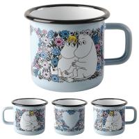 China Enamel Coating Double Coating Nordic Style Thickened Metal Steel Mug Custom Cartoon Pattern Christmas Gift Mug 8x8cm for sale