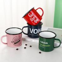 China 304 Stainless Steel Rolled Edge Rim Colorful Enamel Coffee Tea Mug Stylish Design Suitable for Indoor Outdoor Activities for sale