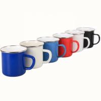 China 80000pieces Year Metal Steel Enamel Coffee Tea Mugs Customized Logo Printing Durable And Practical Camping Mug for sale