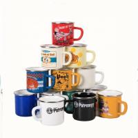 China 80000pieces Year Metal Steel Enamel Coffee Tea Mugs Customized Logo Printing Durable And Practical Camping Mug for sale