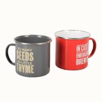 China 80000pieces Year Metal Steel Enamel Coffee Tea Mugs Customized Logo Printing Durable And Practical Camping Mug for sale