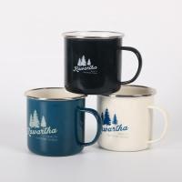 China 80000pieces Year Metal Steel Enamel Coffee Tea Mugs Customized Logo Printing Durable And Practical Camping Mug for sale