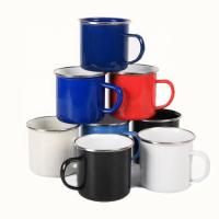 China 80000pieces Year Metal Steel Enamel Coffee Tea Mugs Customized Logo Printing Durable And Practical Camping Mug for sale