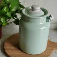 China Sustainable Enamel Milk Can 2.9L 4.2L 6L Milk Bucket Metal Ice Bucket for sale