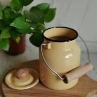 China 2.9L 4.2L 6L Handmade Farmhouse Decorative Milk Can Enamel Carbon Steel Tubs for sale